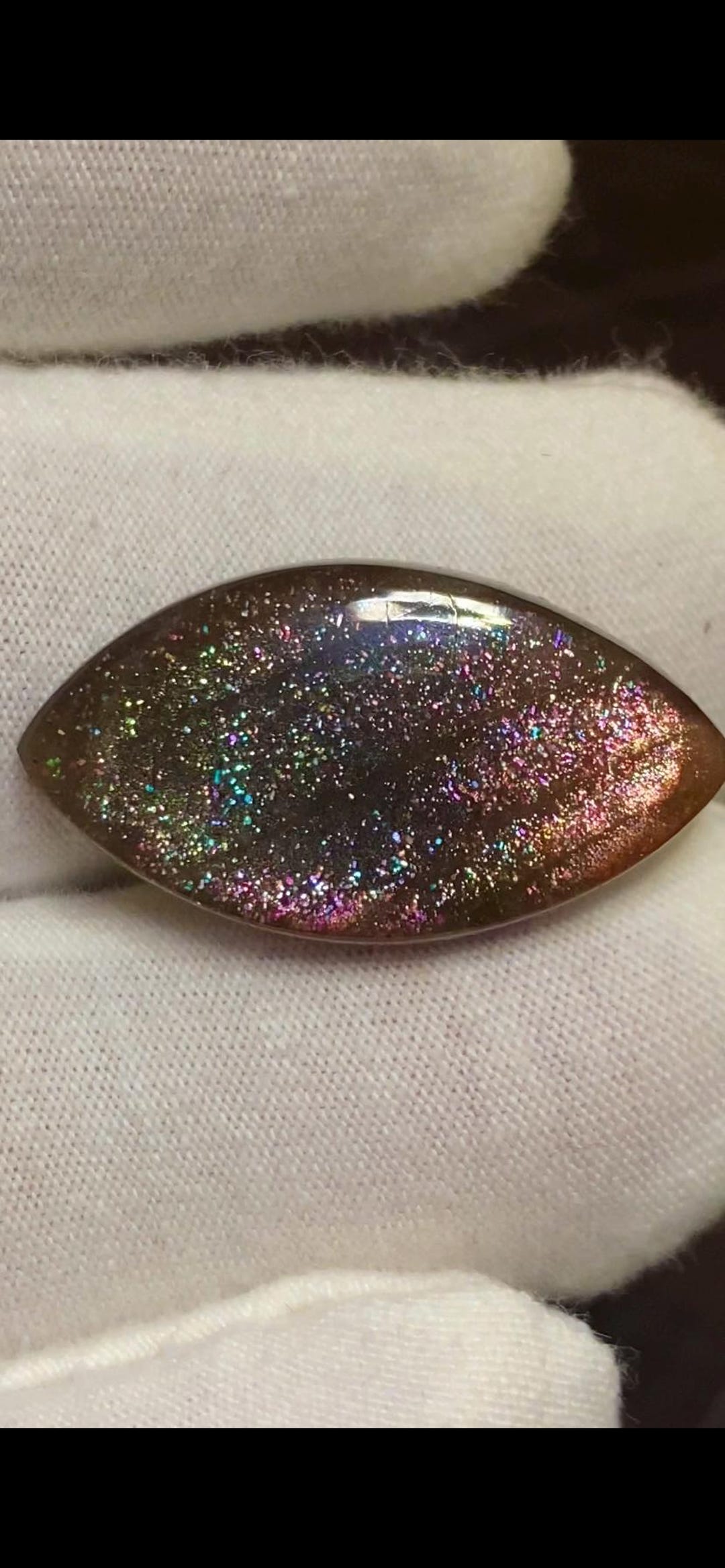 Natural Rainbow Purple Haze Lattice Sunstone Cabochon From Tanzania ||size=25x14x4 Mm ||carat=13 ...