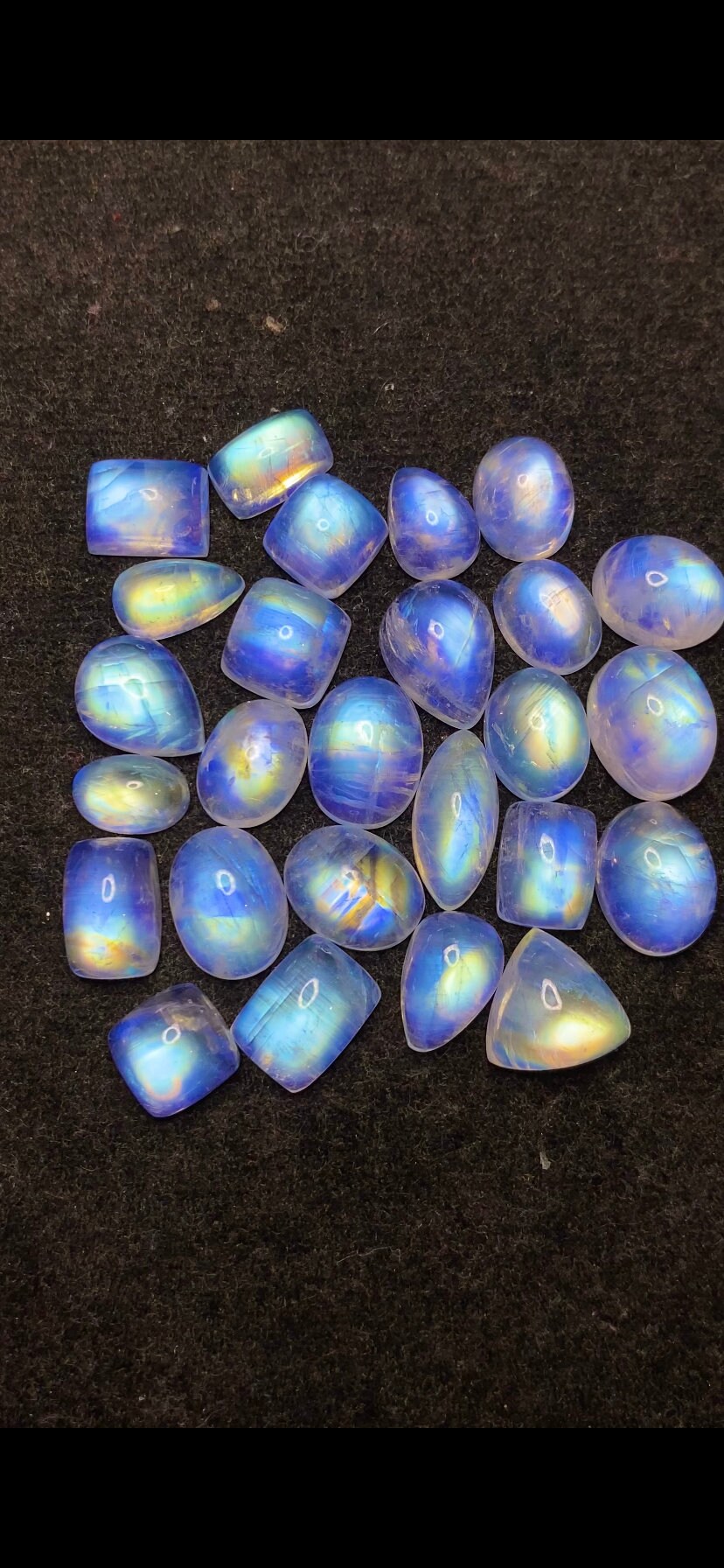 26 Pieces Lot Natural Rainbow Moonstone Multi Colour Mix Shape Cabochon ...