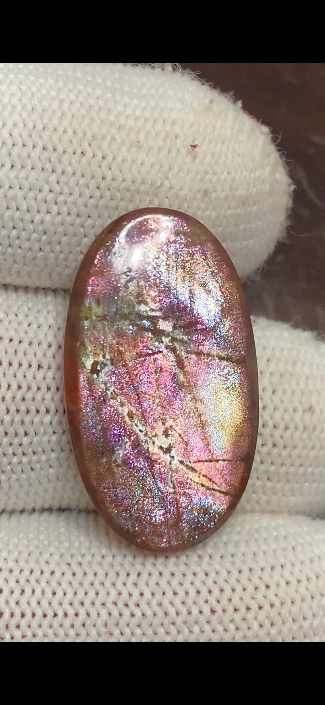 Natural Rainbow Purple Haze Lattice Sunstone Cabochon From Tanzania ...