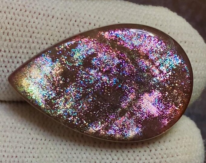 Natural Rainbow Purple Haze Lattice Sunstone Cabochon From Tanzania ...
