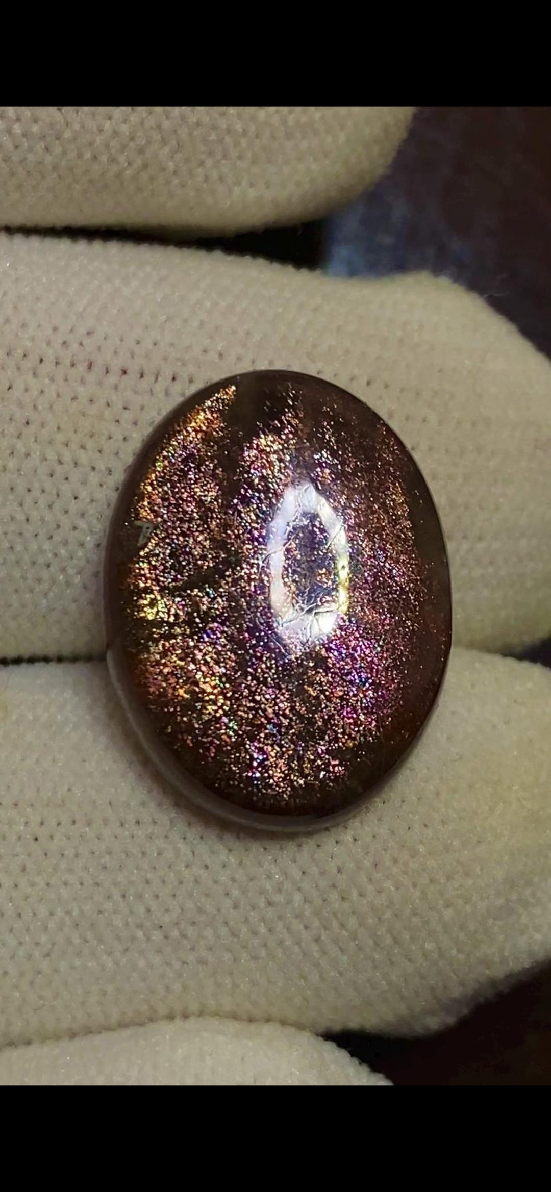 Natural Rainbow Purple Haze Lattice Sunstone Cabochon From Tanzania ||size=20x15x5 Mm ||carat=13 ...