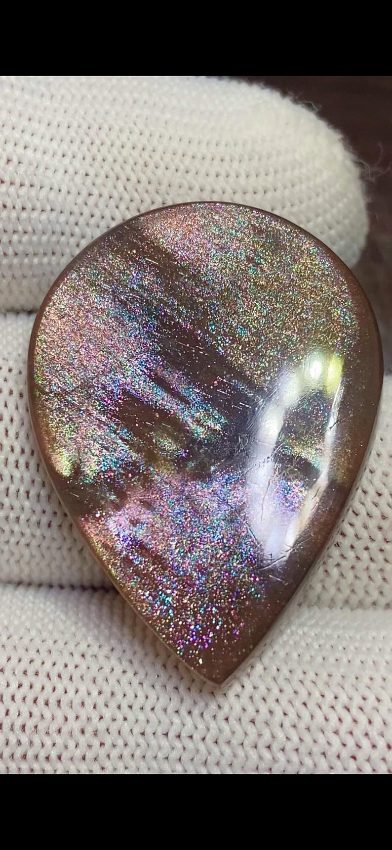 Natural Rainbow Purple Haze Lattice Sunstone Cabochon From Tanzania ...