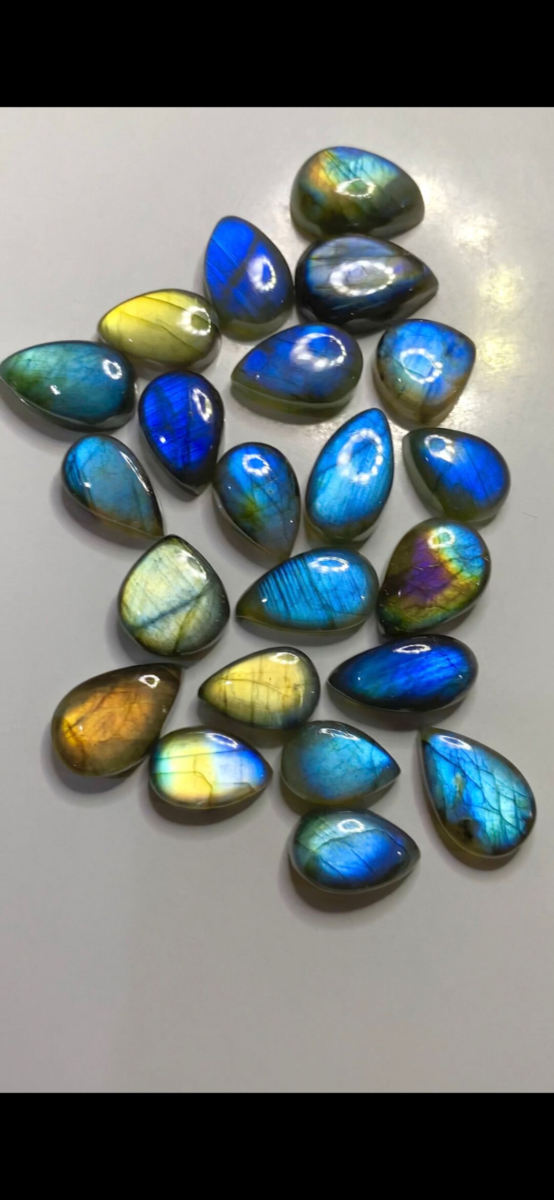 Labradorite 22 Pieces Lot Natural Labradorite Multi Colour Cabochon ...