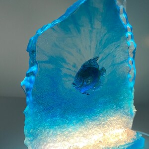 Resin Art/fish Decor/ocean Art/beach House Decor/glass Sculpture/fish ...