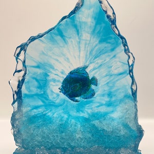 Resin Art/fish Decor/ocean Art/beach House Decor/glass Sculpture/fish ...