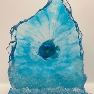 Resin Art/fish Decor/ocean Art/beach House Decor/glass Sculpture/fish ...