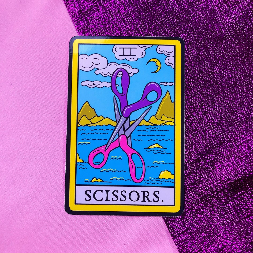 Scissor Sticker Lesbian Pride Tarot Card Inspired Sticker. - Etsy