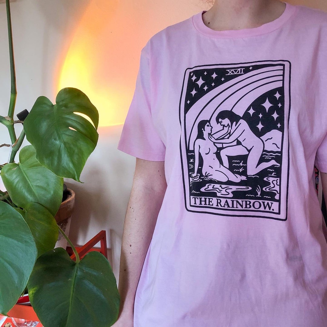 The Rainbow Pink T Shirt Lesbian T Shirt Sapphic Shirt Tarot Card