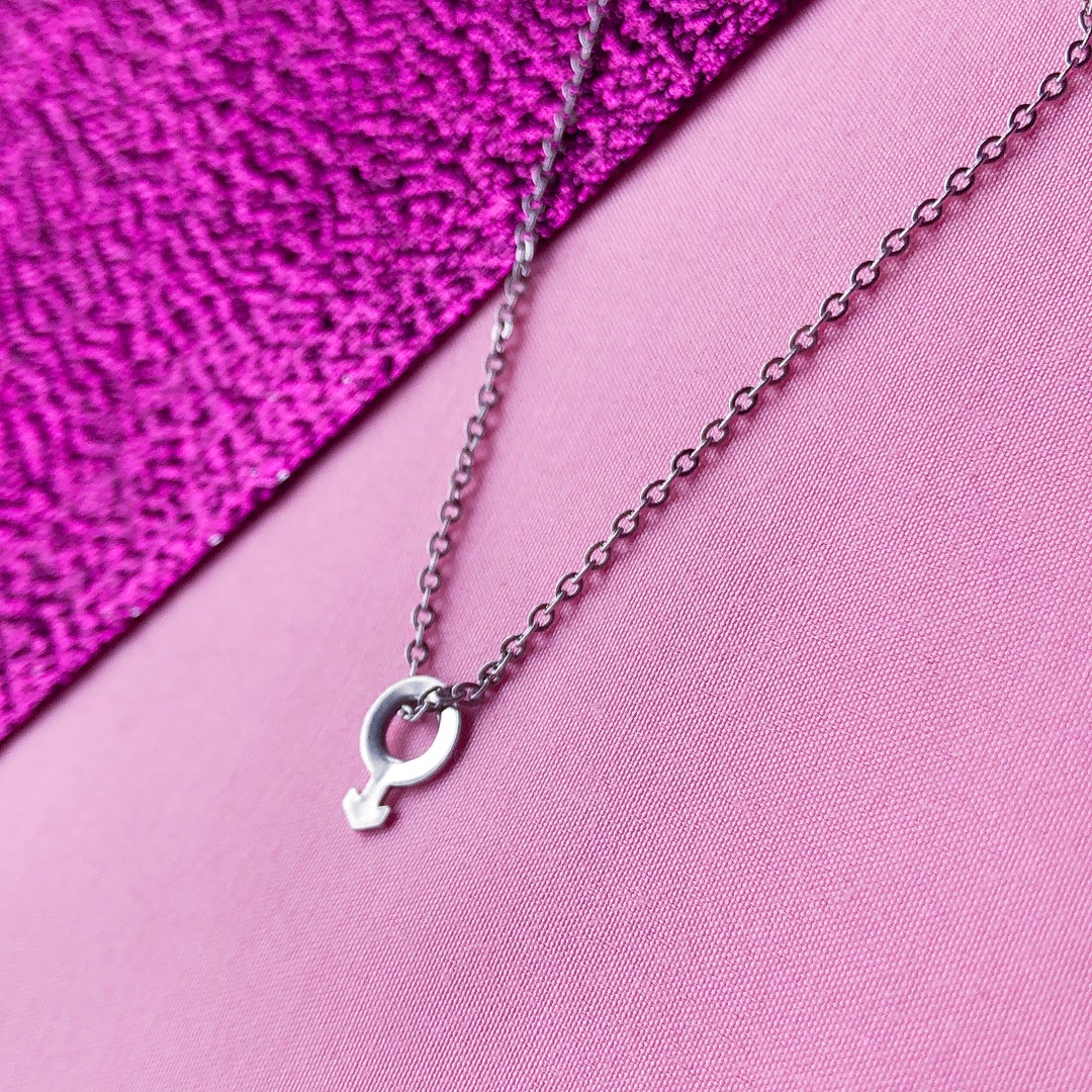 Mars Symbol Stainless Steel Pendant Necklace | Small Silver Colour Gay ...