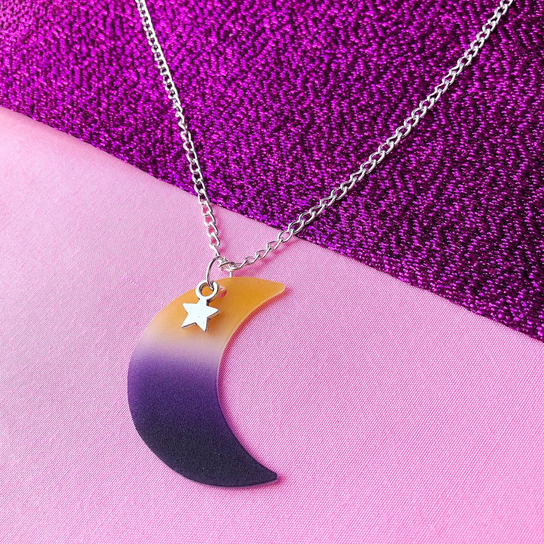 Non Binary Flag Necklace, Handmade Enby Pride Flag Colours on a ...