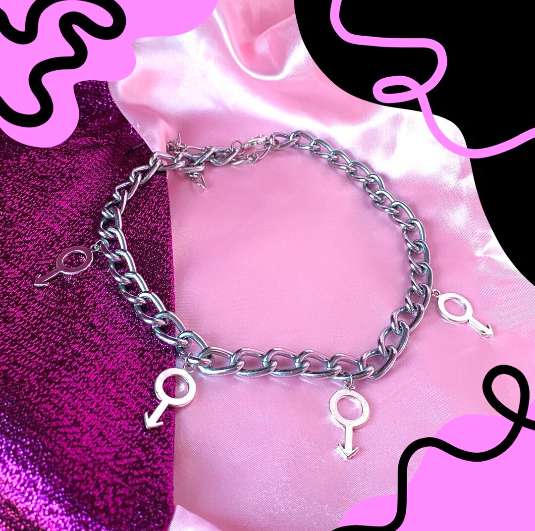 Mars Symbol Chunky Chain Necklace: LGBTQ Pride Jewelry - Etsy