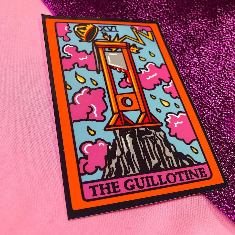 The Guillotine Tarot Card Vinyl Sticker Witchy Sticker for - Etsy