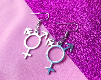 Small Transgender Symbol Earrings Trans Pride Studs | Etsy