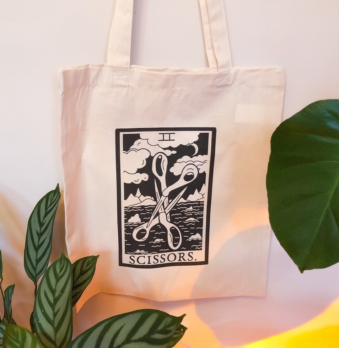 Scissors Tarot Card Tote Bag: Lesbian Pride Fairtrade Cotton Bag - Etsy