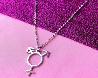 Trans Symbol Charm Necklace - Etsy