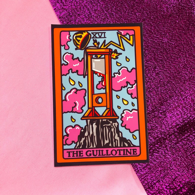 The Guillotine Tarot Card Vinyl Sticker Witchy Sticker for - Etsy
