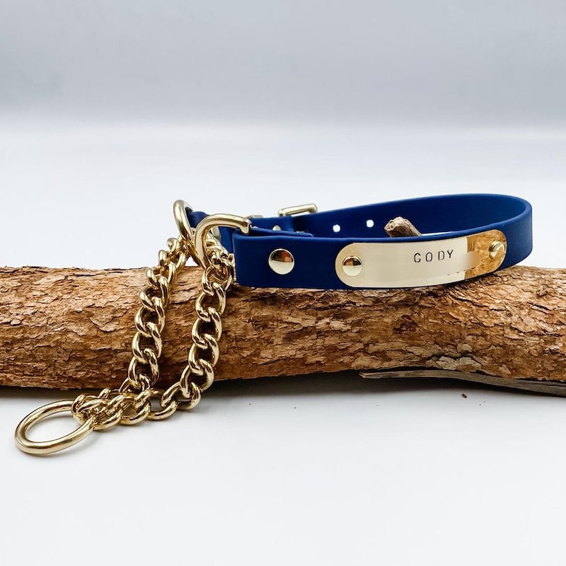 Half Check Collar Gold - Etsy