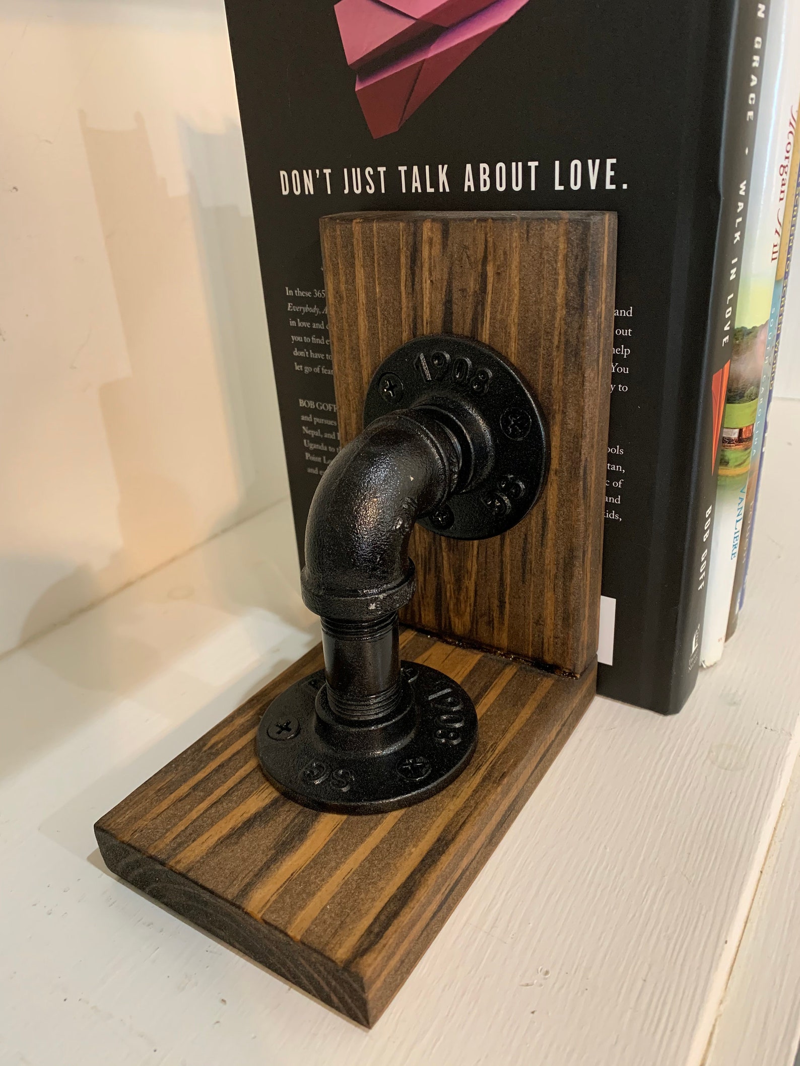 Industrial Pipe Bookend - Etsy