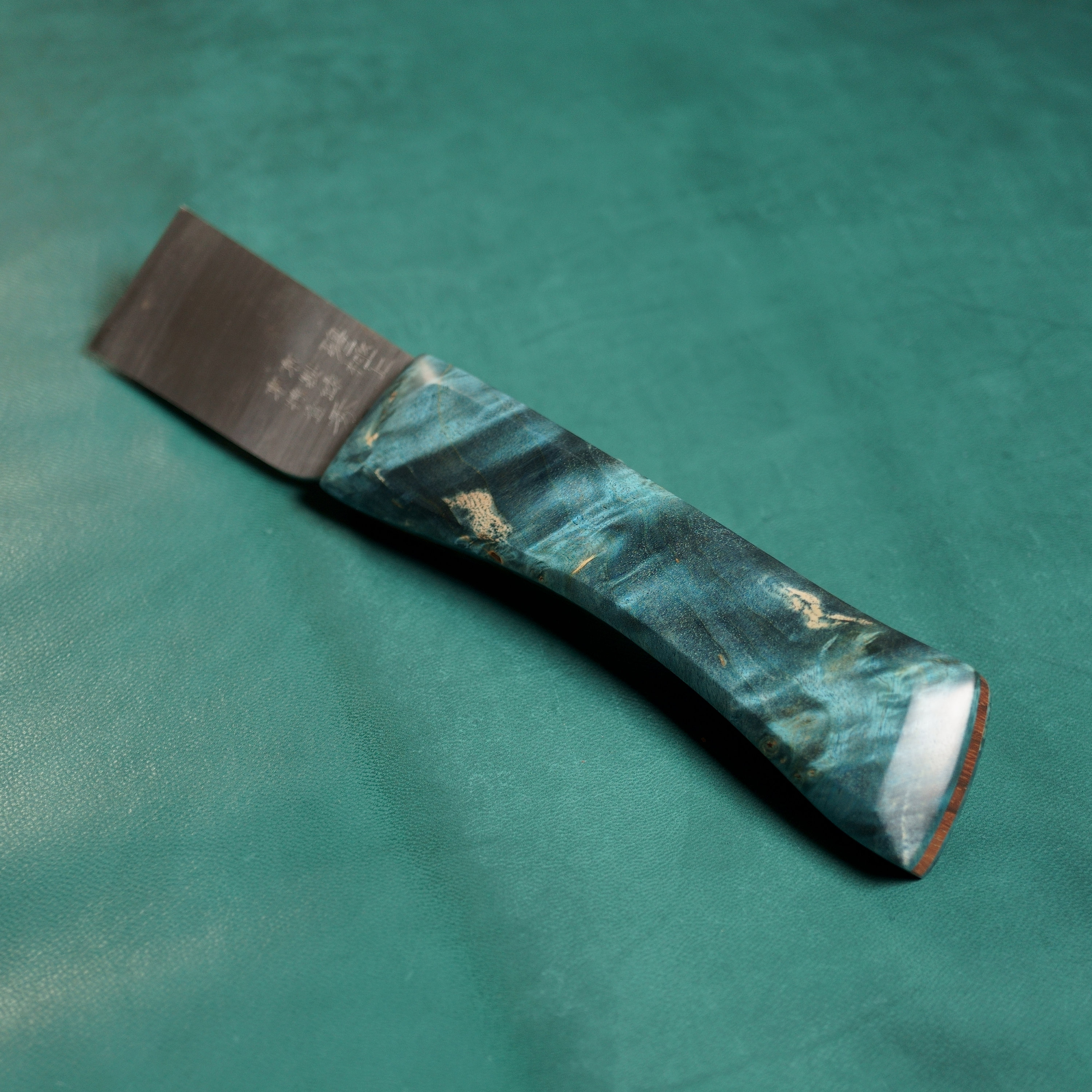Japanese Style Leather Skiving Knife, Custom Stabilized Wood Handle ...