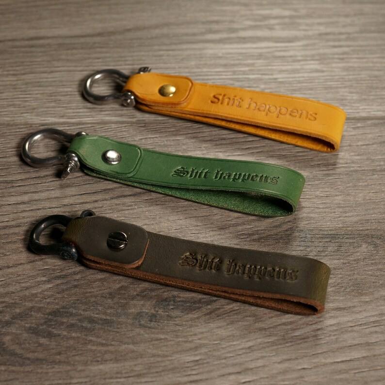 Personalized Leather Keychain / Message, Phrase, Initials, Name, Etc ...