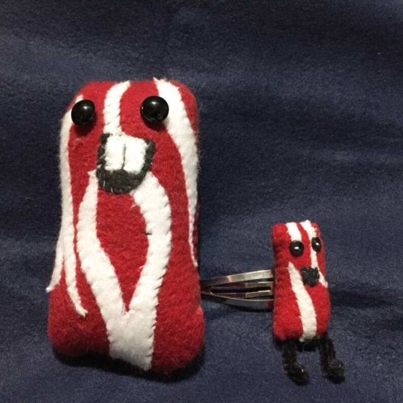 Bacon buddies bacon plushies toy bacon stuffed bacon hair | Etsy