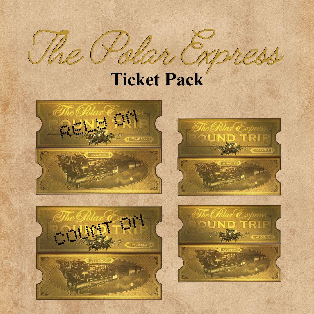 Polar Express Ticket Printable Tickets - Etsy