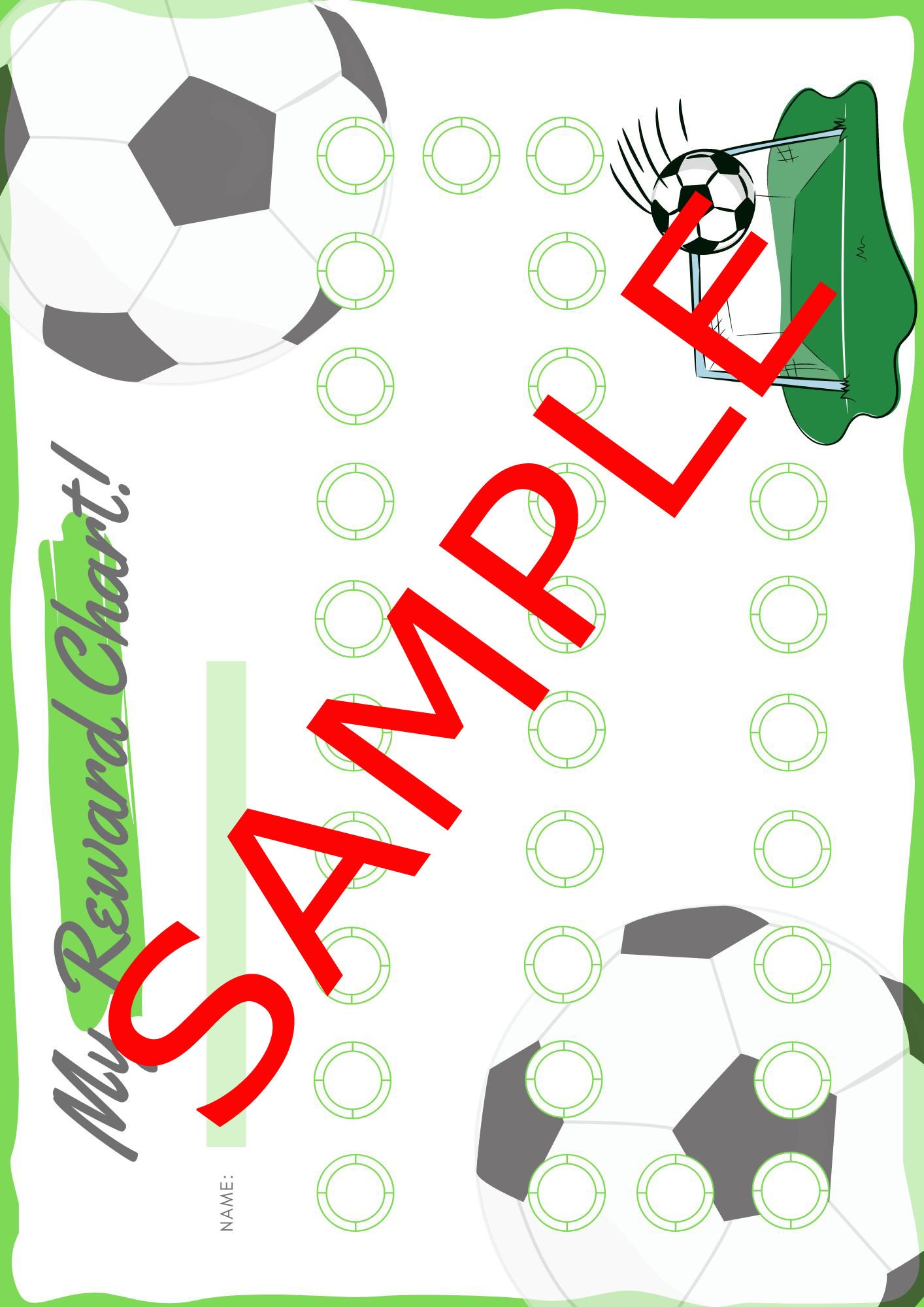 Printable Reward Chart for Kids Behaviour Chart Football Reward ...