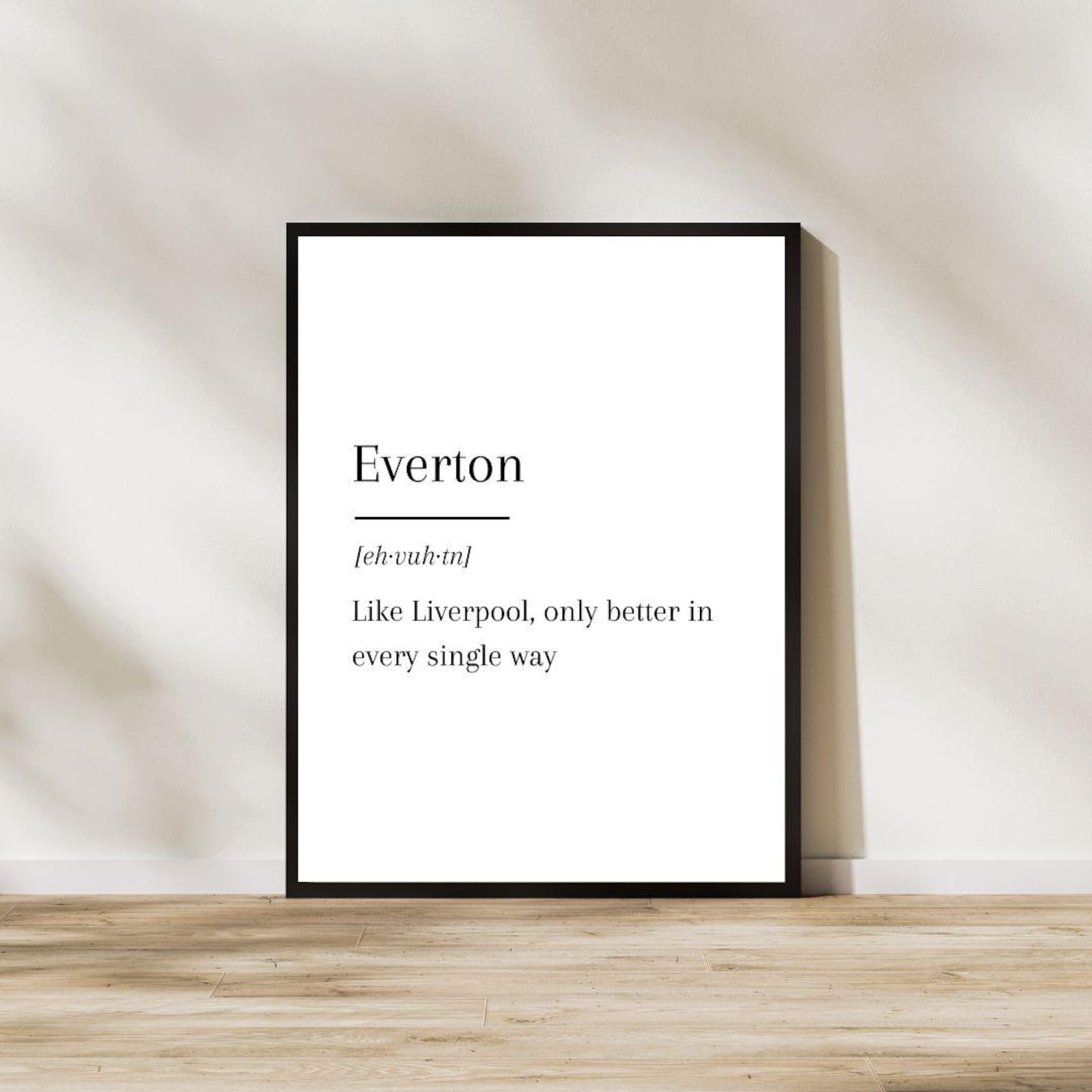 Funny Everton FC Print Liverpool Souvenir England Travel Print Poster ...