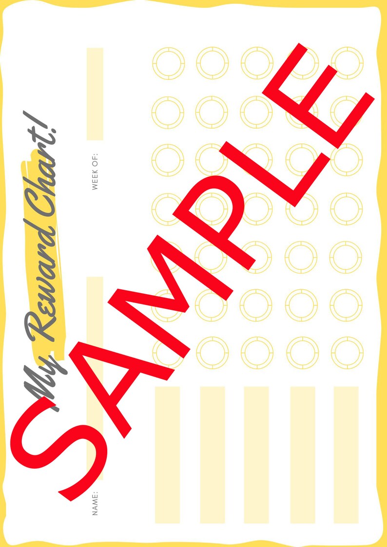 Reward Chart for Kids Printable Instant Download Printable Reward Chart ...