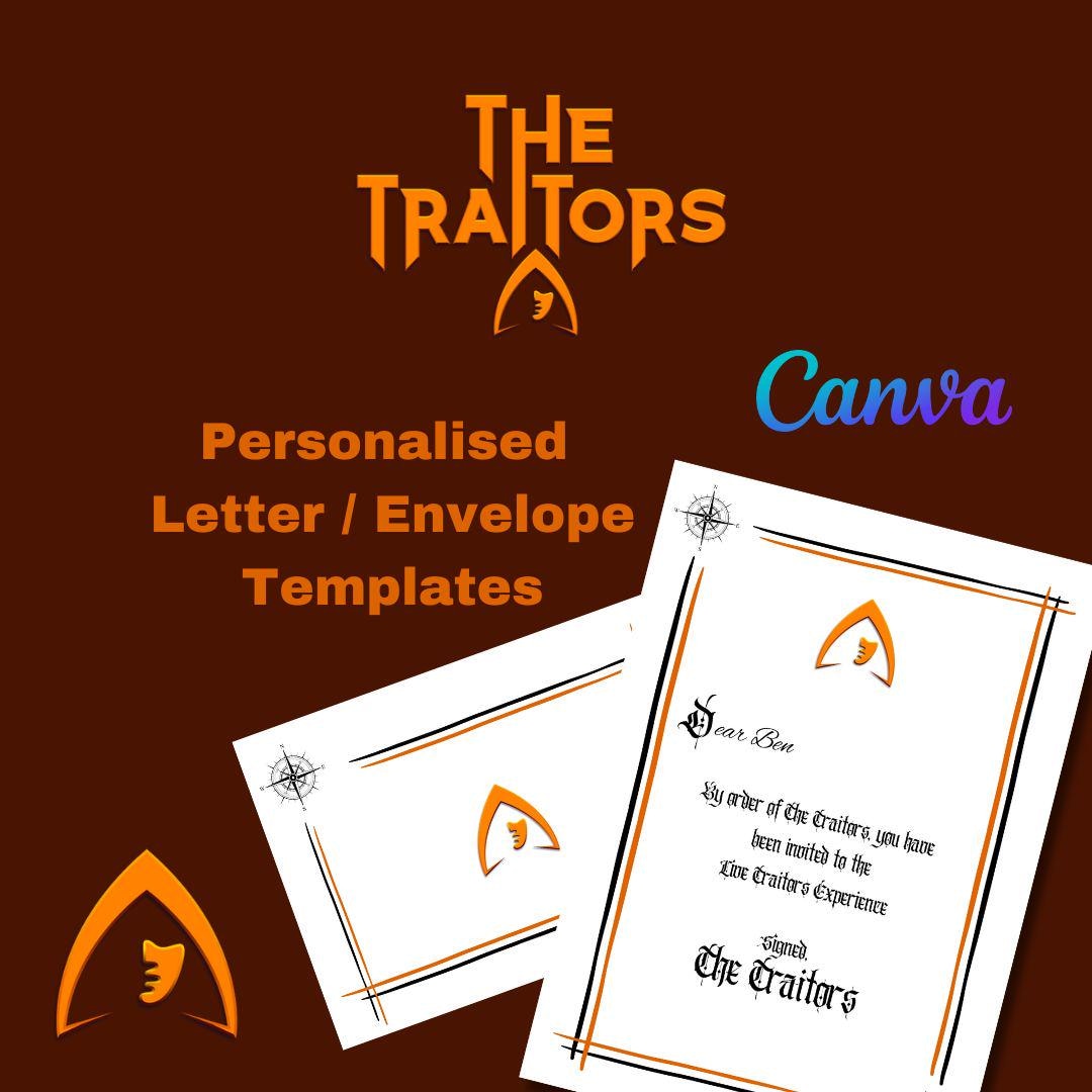 The Traitors Letter Canva Template Traitors Tv Show Gift Instant ...