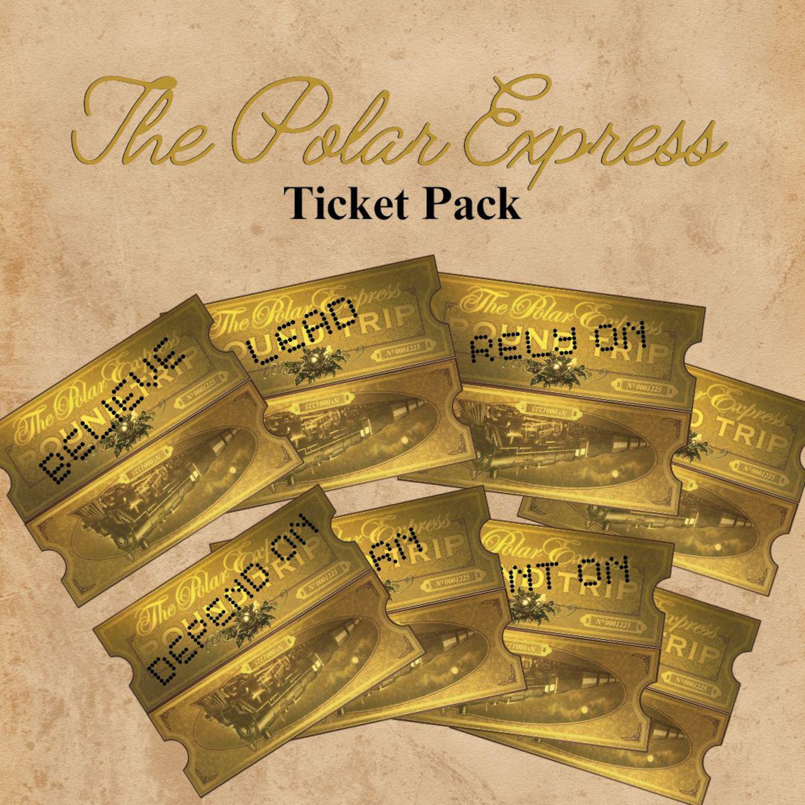 Polar Express Ticket Printable Tickets - Etsy