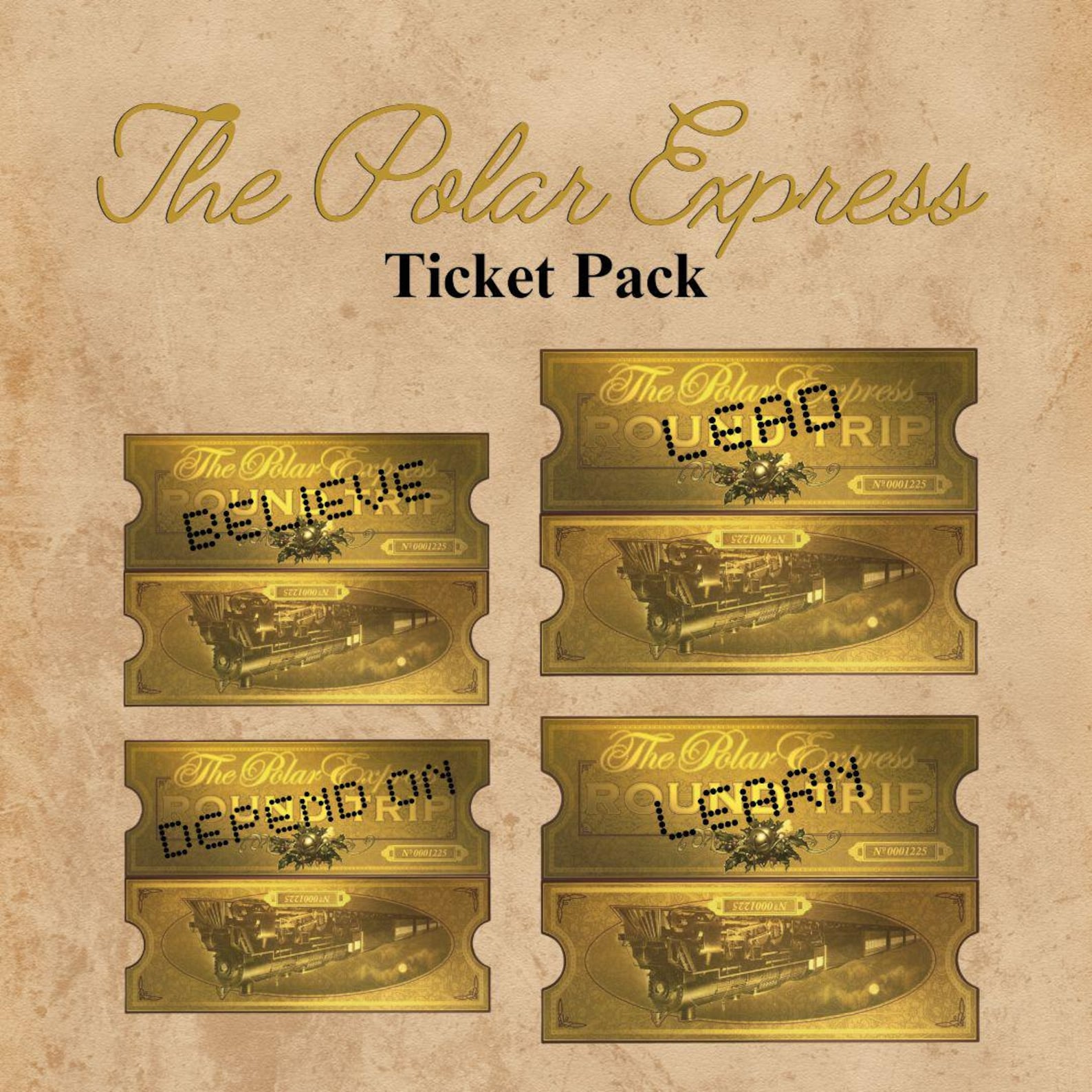 Polar Express Ticket Printable Tickets - Etsy