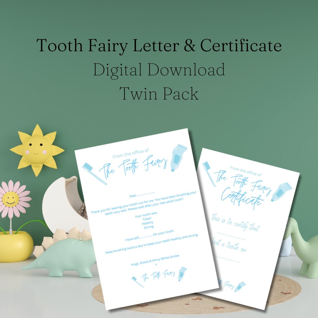 TWIN PACK Tooth Fairy Letter for Kids Tooth Fairy Letter Template ...