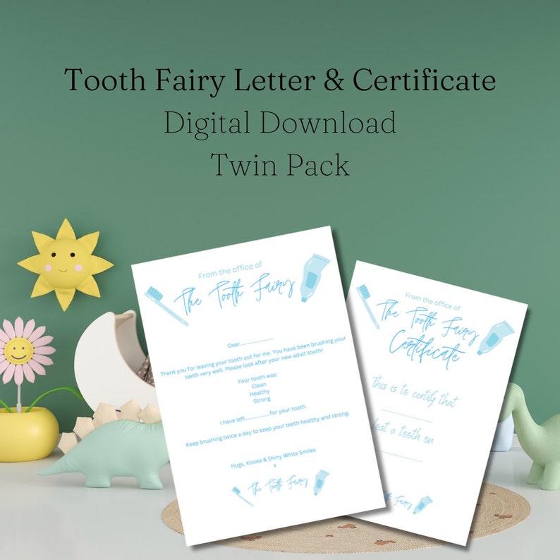TWIN PACK Tooth Fairy Letter for Kids Tooth Fairy Letter Template ...
