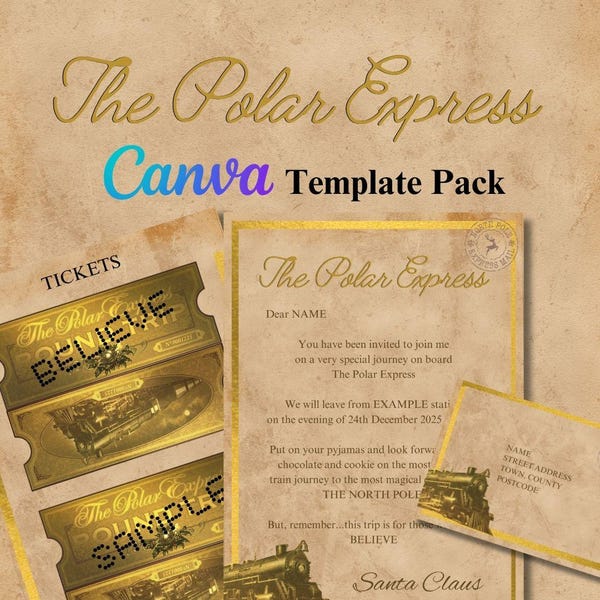 Polar Express Ticket Template Editable - Etsy