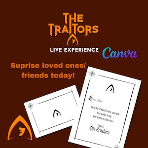Personalised Traitors Live Invite Letter Traitors Live Experience ...