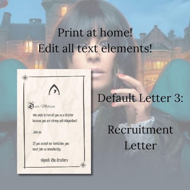 The Traitors Letter Canva Template Traitors Tv Show Gift Instant ...
