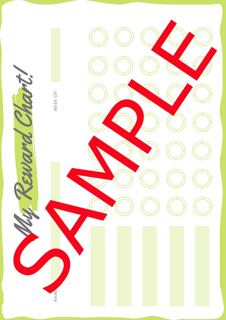 Reward Chart for Kids Printable Instant Download Printable Reward Chart ...