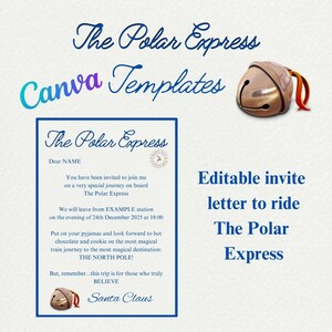 Personalised Polar Express Ticket Letter Editable Canva Template - Etsy