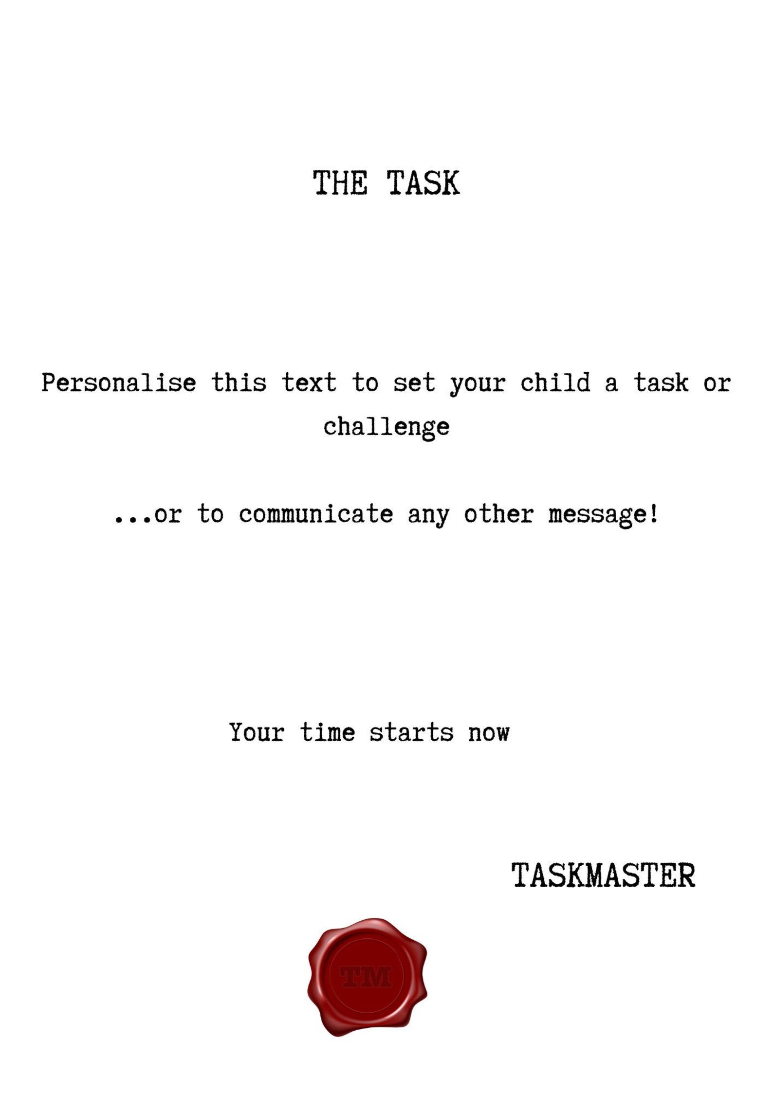 Junior Taskmaster Template Editable Taskmaster Task Gift Taskmaster ...