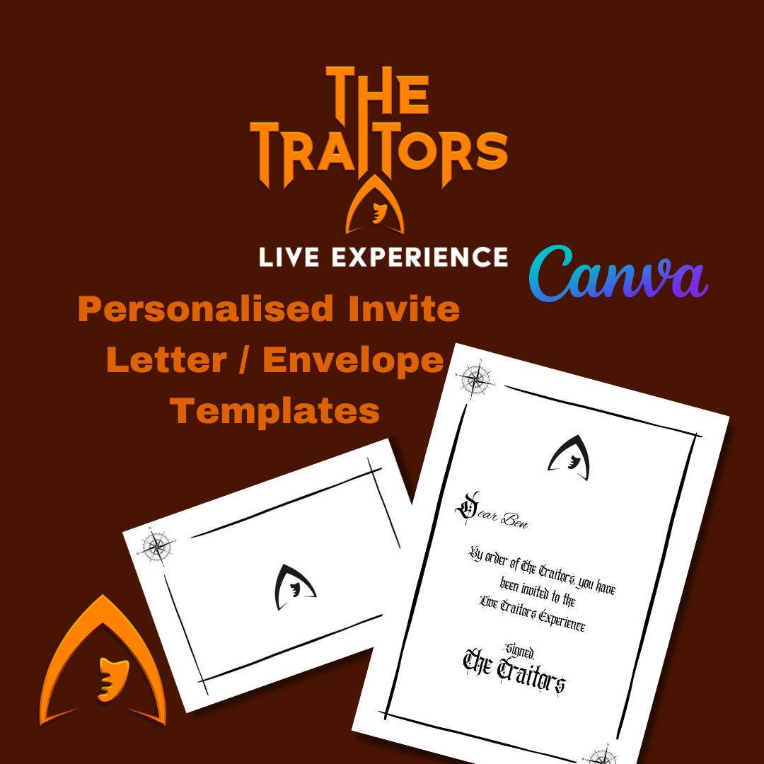 Traitors Live Experience Invite: Personalised Letter Template (canva ...