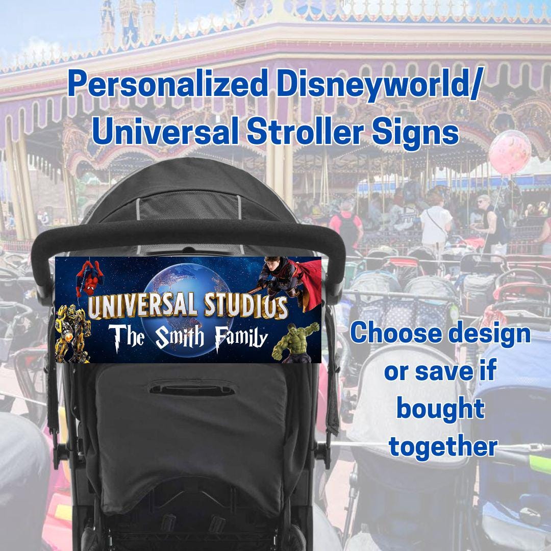 Personalized Theme Park Stroller Sign (printable) - Etsy