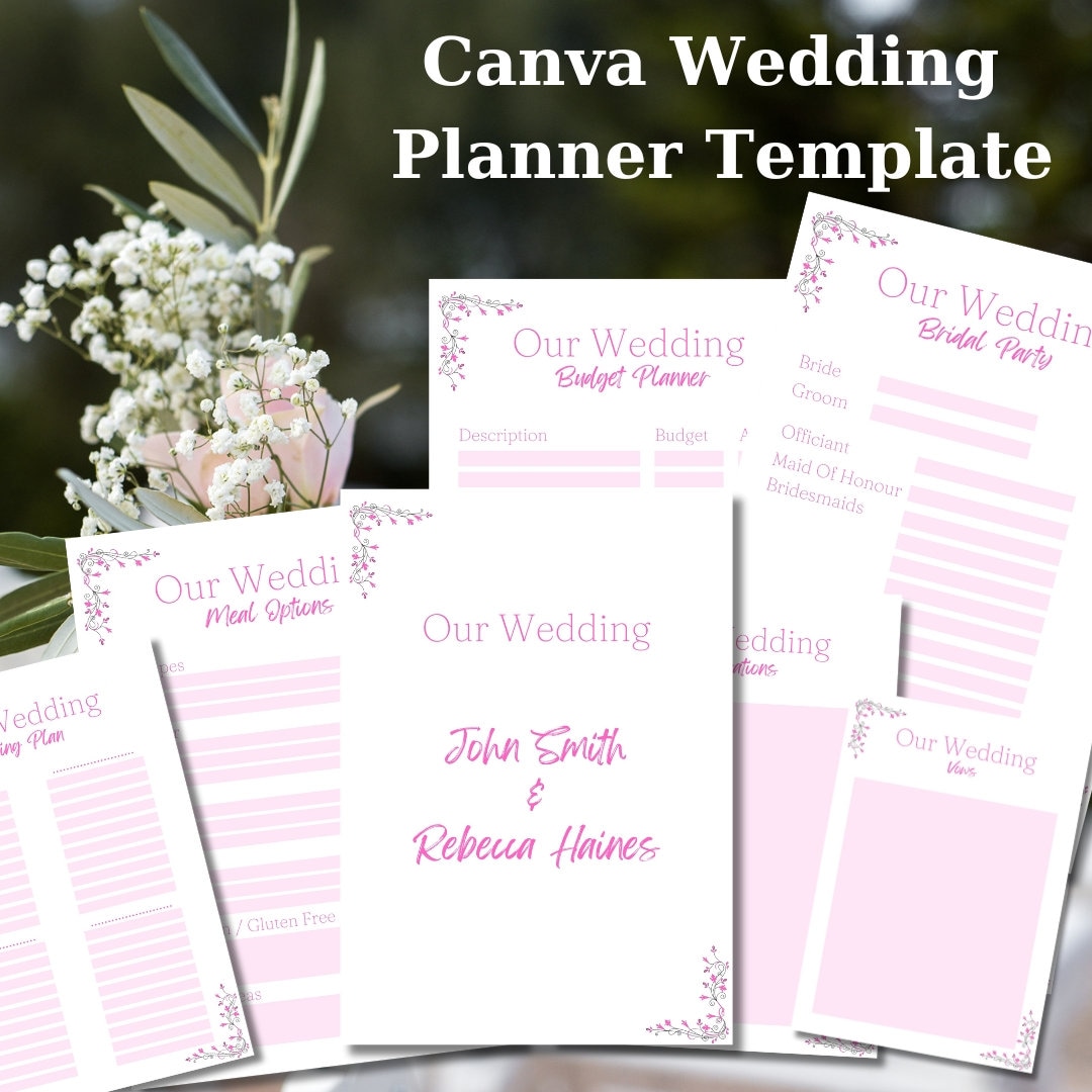 Canva Template Editable Wedding Planner Template Download Printable ...