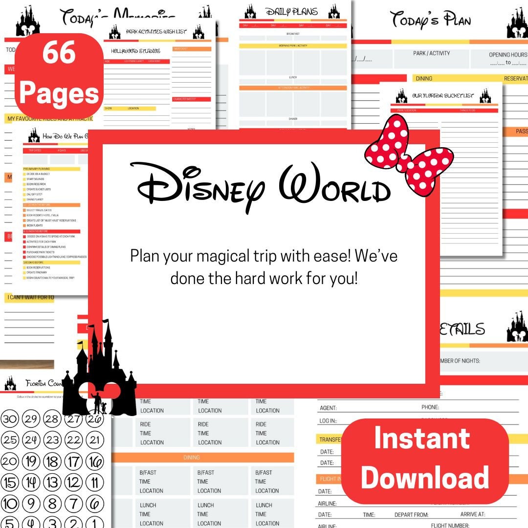 Printable Disneyworld Wdw Planner Florida 2025 2026 Orlando - Etsy