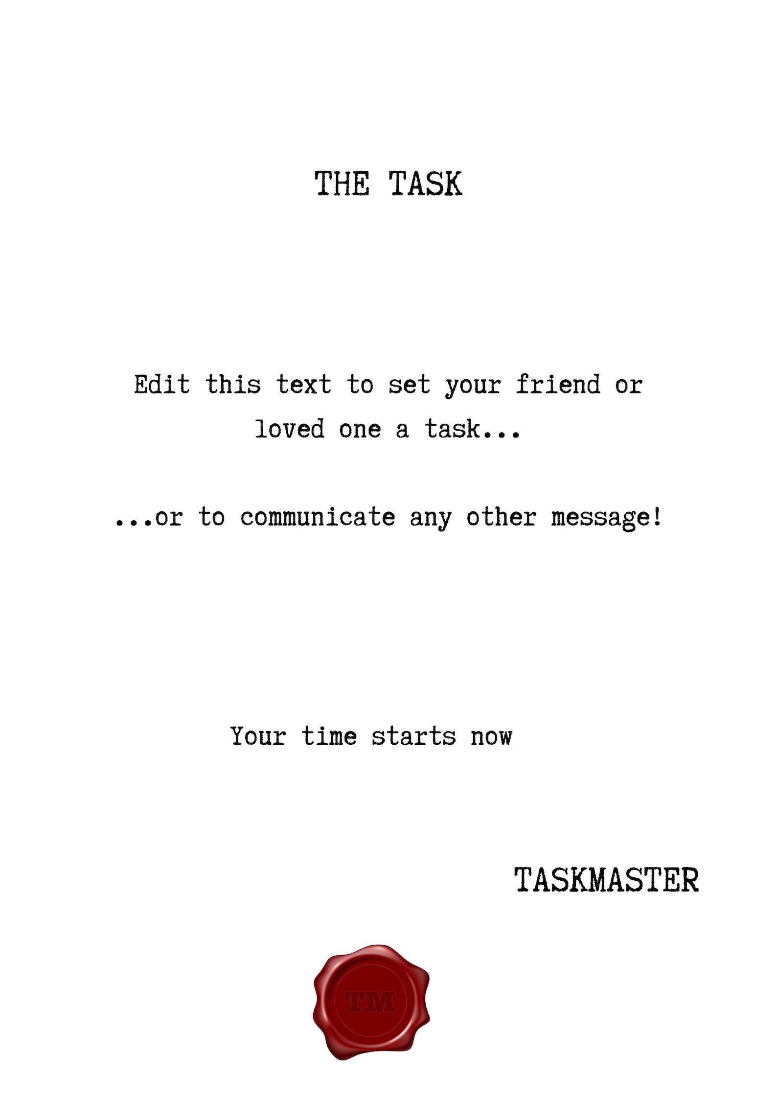 Taskmaster Template Editable Taskmaster Task Gift Taskmaster Canva ...