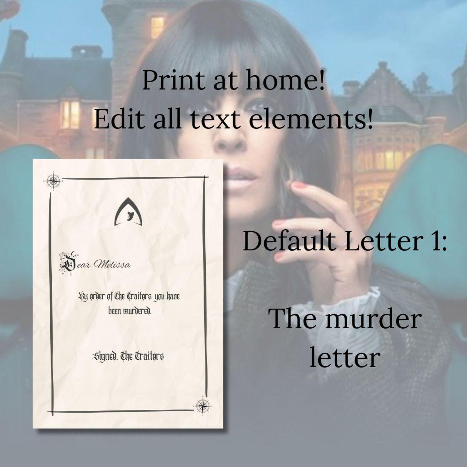 The Traitors Letter Canva Template Traitors Tv Show Gift Instant ...