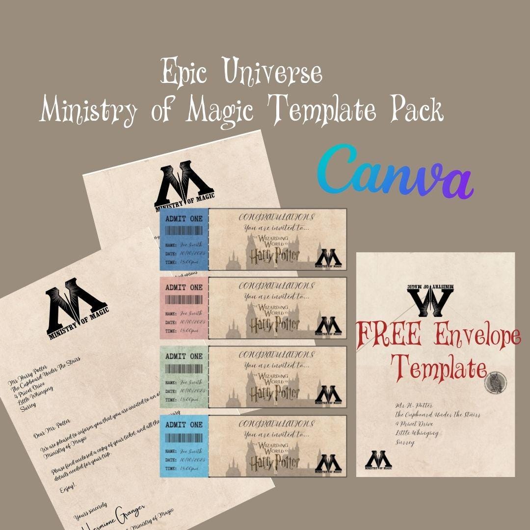 Epic Universe Ministry Wizarding World Ticket Potter Witchcraft and ...
