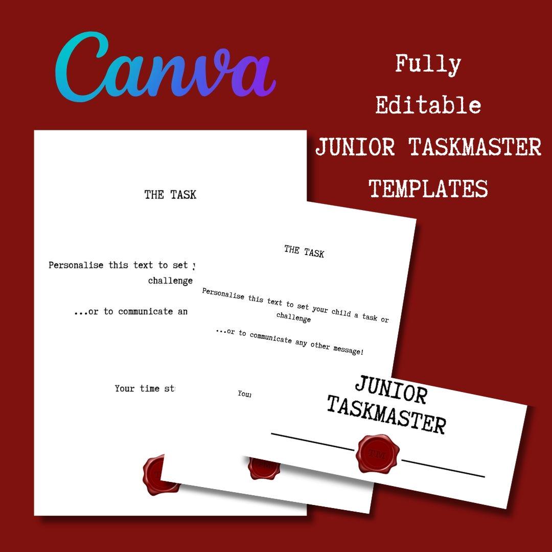 Junior Taskmaster Template Editable Taskmaster Task Gift Taskmaster ...