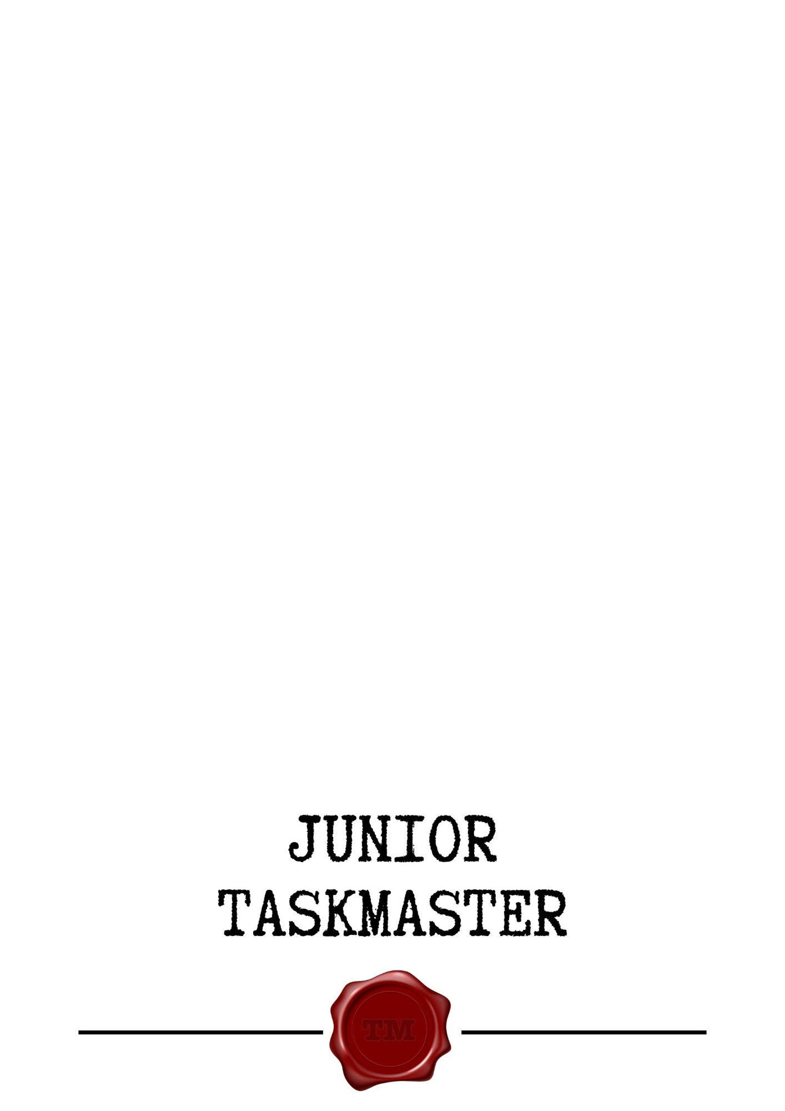 Junior Taskmaster Template Editable Taskmaster Task Gift Taskmaster ...