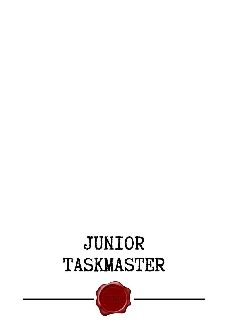 Junior Taskmaster Template Editable Taskmaster Task Gift Taskmaster ...